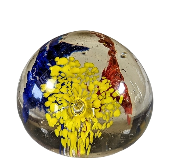 Unknown | Art | Hand Blown Art Glass Paperweight Flower Explosion ...